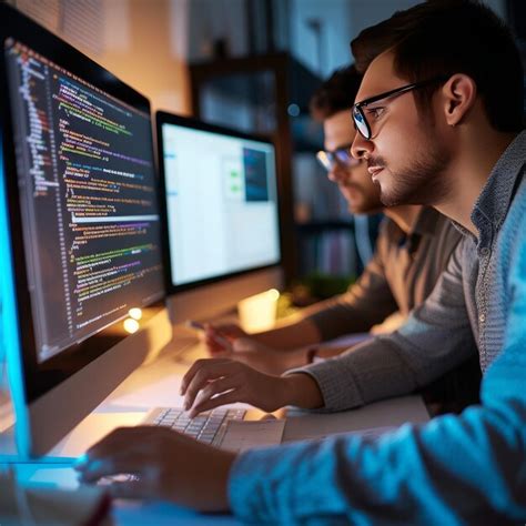 Dois Programadores Colaborando Em Um Projeto De Desenvolvimento Web