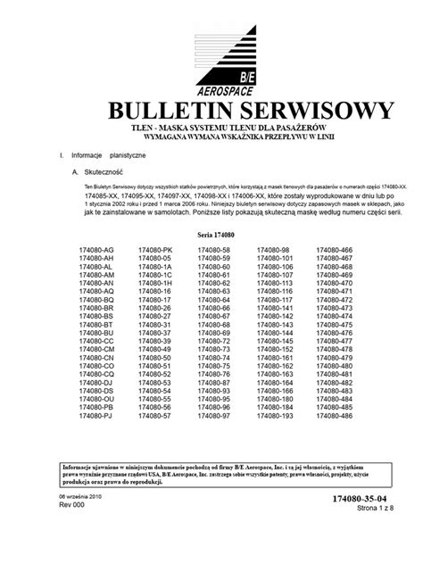 Sb 174080 35 04 Rev 000 B E Aerospace Pdf