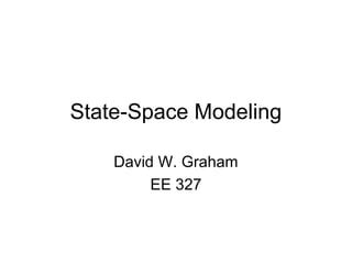 State Space Modeling Introduction PPT Programming Languages Computing