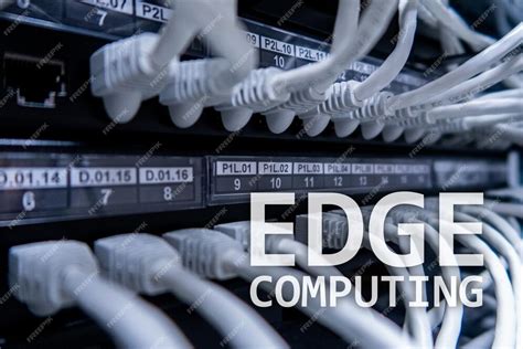 Premium Photo Edge Computing Internet And Modern Technology Concept On Modern Server Room
