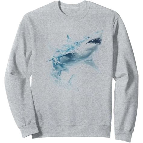 Mens Long Sleeve Cotton Blend Pullover Sweatshirt With Graphic Ocean