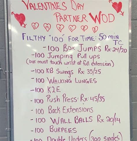 Crossfit Valentines Day Partner Wod Workout Partner Workout Wod