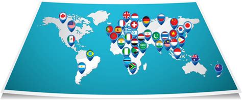 World Map With Flags Vector Images Over