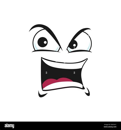 Grumpy Sullen Emoji Ireful Or Rageful Emoticon Isolated Icon Vector