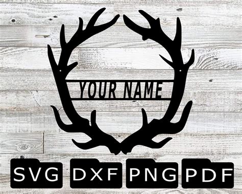 DXF File SVG File Cut File Cnc File Plasma Laser Monogram Sign Monogram Signs Antler