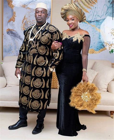 Black Isiagu Velvet Outfits Igbo Wedding Matching Outfits For Bride