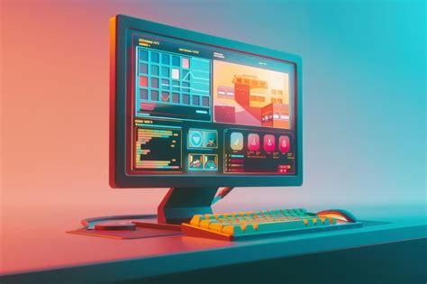 Premium Photo Computer Monitor And Keyboard Depicting A Computer