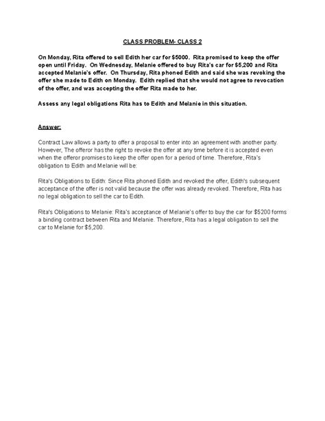 Class Problem Class 2 Summary Administrative Law Class Problem