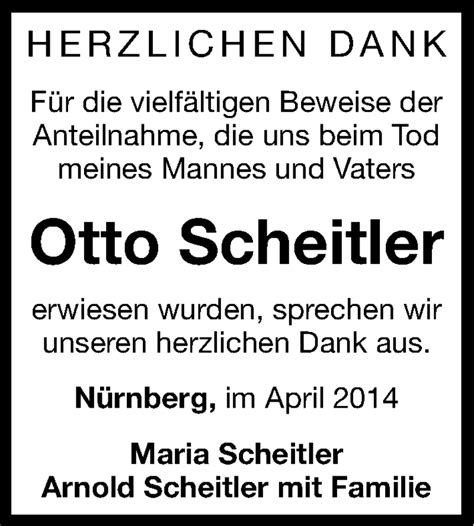 Traueranzeigen Von Otto Scheitler Trauernnde