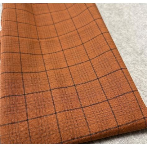 Orange Plaid Fabric Etsy