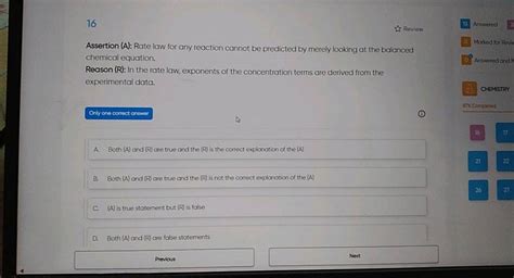 Assertion A Rate Law For Any Reaction Cannot Be Predicted By Merely Lo