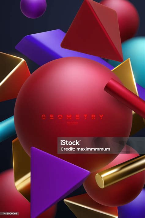 여러 가지 색상의 기하학적 모양 클러스터 추상적인 우아한 배경 3차원 형태에 대한 스톡 벡터 아트 및 기타 이미지 3차원