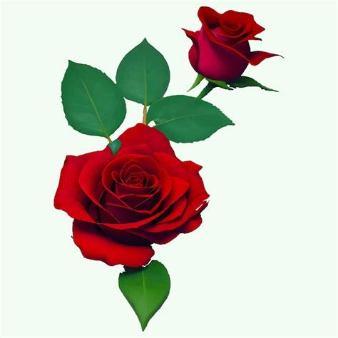 Premium Vector Red Rose Stem Vector Illustration