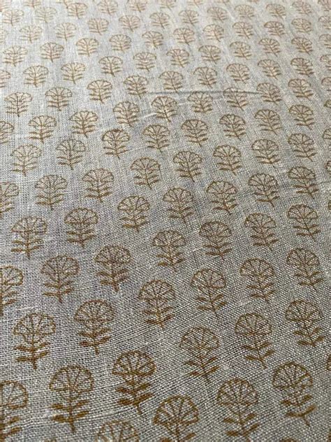 Leni Hand Block Printed Linen Fabric Rohiyaan