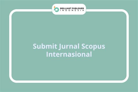 Submit Jurnal Scopus Internasional