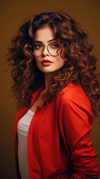 Premium Ai Image Woman Wearing Glasses Long Curly Hair