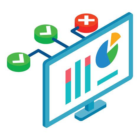 Web Analytics Icon Isometric Vector Computer Monitor With Graph And Pie Chart 15882090 Vector