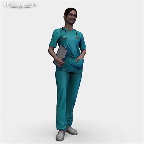 Female Nurse 3d Model 3d Printable Cgtrader