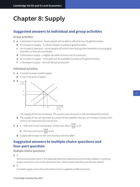 Igcse Economics Self Assessment Chapter 8 Answers 2nd Ed Pdf Supply Economics Prices