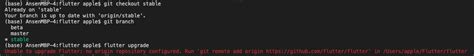 `flutter Upgrade` Gives Wrong Error With Detached Head Unable To Upgrade Flutter No Origin