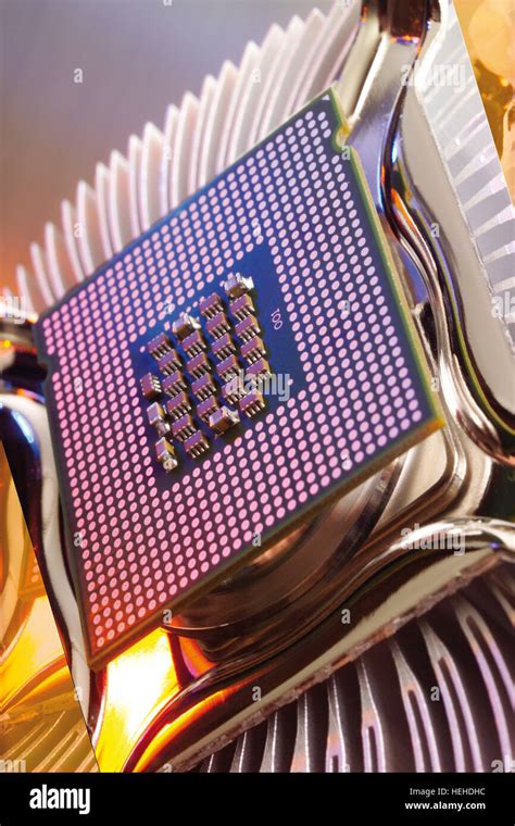 Processor Chip On Processor Fan Stock Photo Alamy