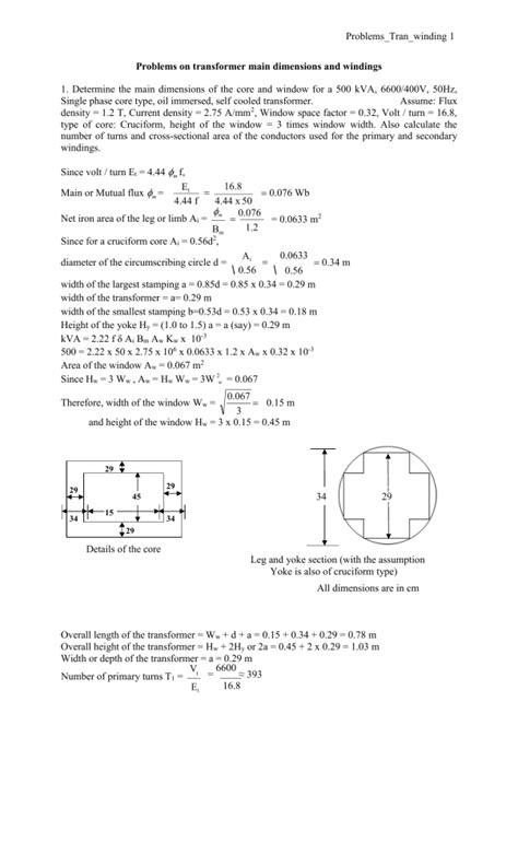 03 Problems On Transformer Design 03 Problems On Transformer Design