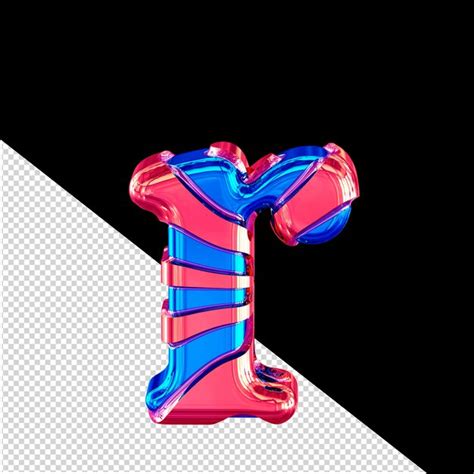 Premium PSD Blue Symbol With Pink Horizontal Thin Straps Letter R