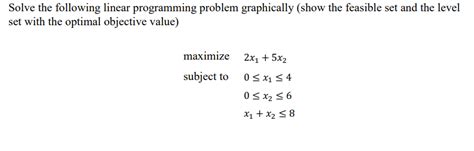 Solved Solve The Following Linear Programming Problem Chegg Com