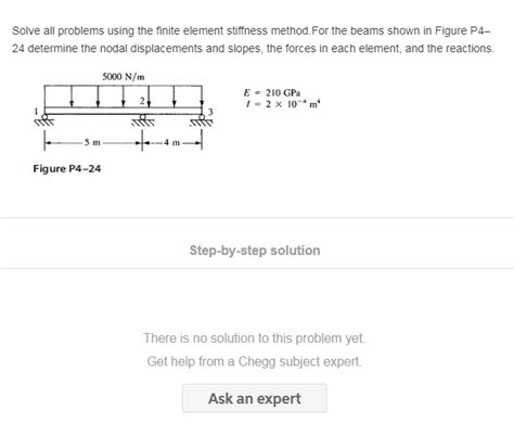 Solved Solve All Problems Using The Finite Element Stiffness Chegg