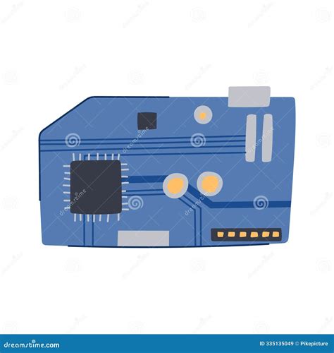 Semiconductor Microcontroller Cartoon Vector Illustration Stock Illustration Illustration Of
