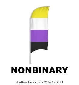 Nonbinary Pride Curved Vertical Flag Vector Stock Vector Royalty Free Shutterstock