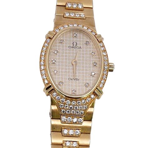 Omega Deville Ladies Gold Diamond Watch Plaza Jewellery English