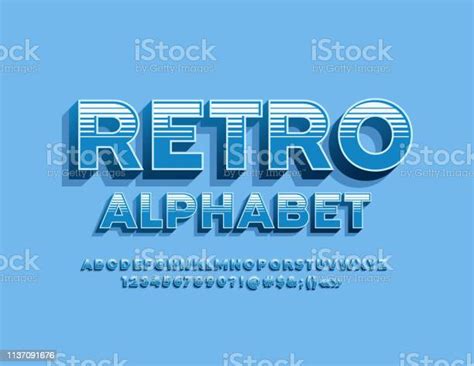 벡터 레트로 스타일 3d 알파벳 문자 숫자 및 기호 0명에 대한 스톡 벡터 아트 및 기타 이미지 0명 3차원 형태 고풍스런 Istock