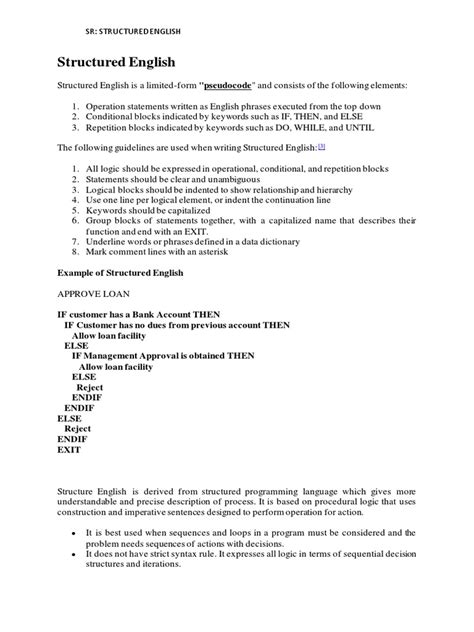 Structured English Pdf