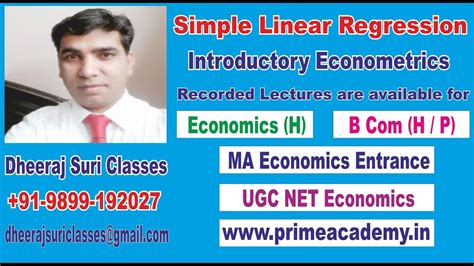 Simple Linear Regression Introductory Econometrics Economics H Semester IV YouTube