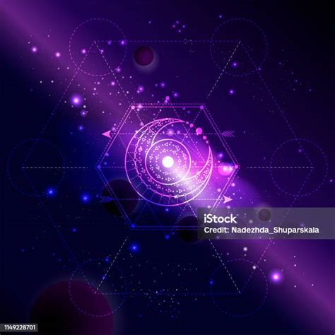 은하계와 별 공간 배경에 대 한 신성한 또는 신비한 상징의 벡터 일러스트 0명에 대한 스톡 벡터 아트 및 기타 이미지 0명 Freemasons 과학 Istock