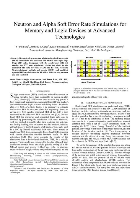 Neutron And Alpha Soft Error Rate Simulations For Memory And