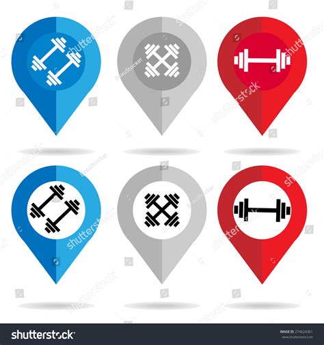 Fitness Gym Map Pointer Icon Check Stock Vector Royalty Free Shutterstock