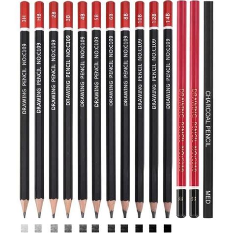 Crayons De Dessin Professionnels Set 14 Crayons Graphite Crayon De