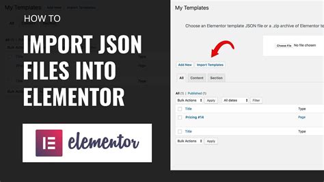 How To Import Elementor Templates YouTube