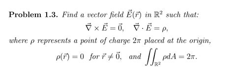 Solved Problem 1 3 Find A Vector Field Vec E Vec R In Chegg
