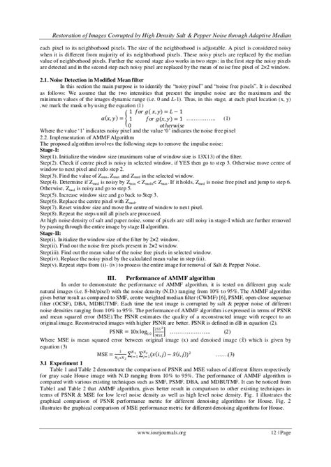 Restoration Of Images Corrupted By High Density Salt And Pepper Noise T…