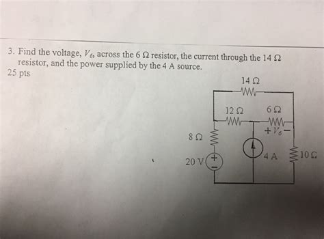 Solved Find The Voltage V Across The Ohm Resistor Chegg Com