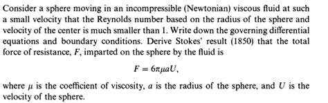 Solved Consider A Sphere Moving In An Incompressible Chegg
