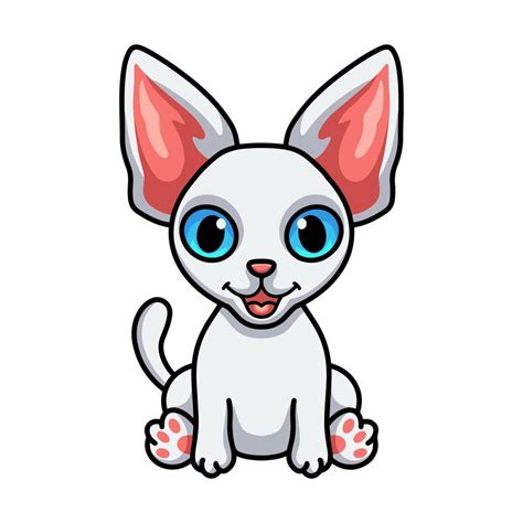 Cute Devon Rex Cat Cartoon Sitting 16613967 Vector Art At Vecteezy