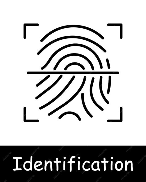 Premium Vector Identification Set Icon Hand Fingerprint Palm Line Scanner Analysis Recognition