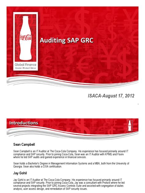 Auditing Sap Grc Pdf Coca Cola Risk
