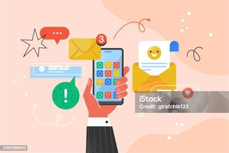 이메일 모바일 마케팅 및 뉴스레터를 위한 현대적인 창의적인 개념 소셜 미디어 배너 또는 프레젠테이션 템플릿에 대한 비즈니스 벡터 일러스트레이션 소셜 네트워킹에 대한 스톡