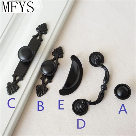Black Dresser Knobs Drawer Knob Bail Pulls Handles Back Plate