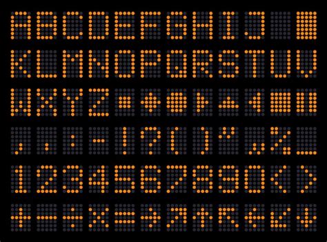 Отображение букв и цифр символов набора шрифтов Премиум векторы